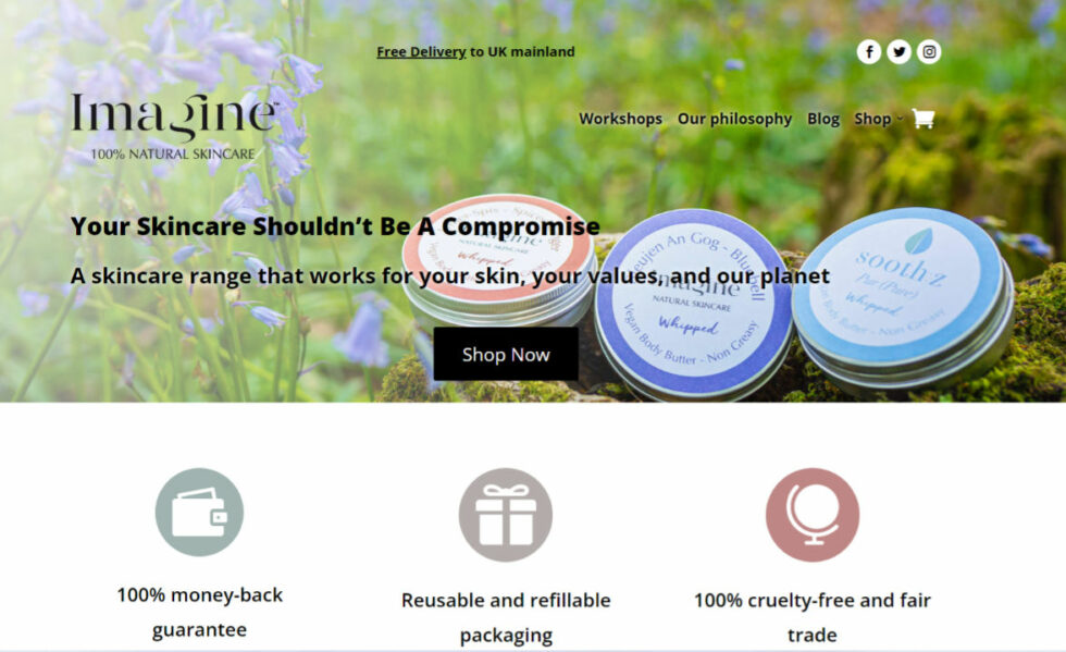 Imagine Skincare Website by - HeHa Web Design Cornwall